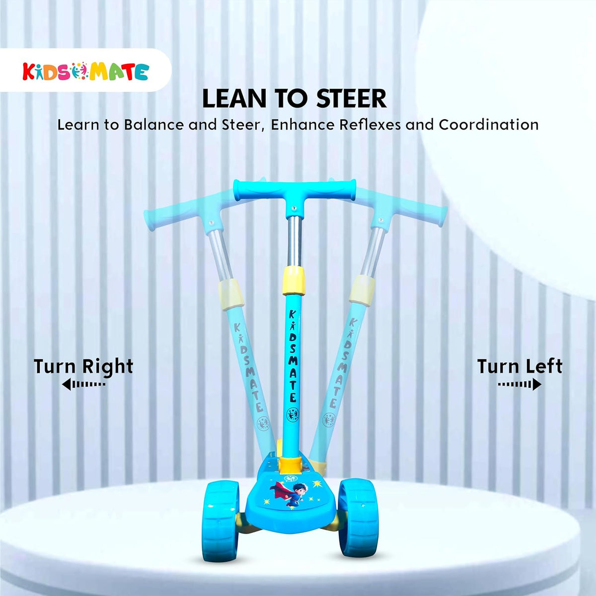 Kidsmate Rider Pro Kick Scooter with Broad PU LED Wheels | 3-Wheel ...