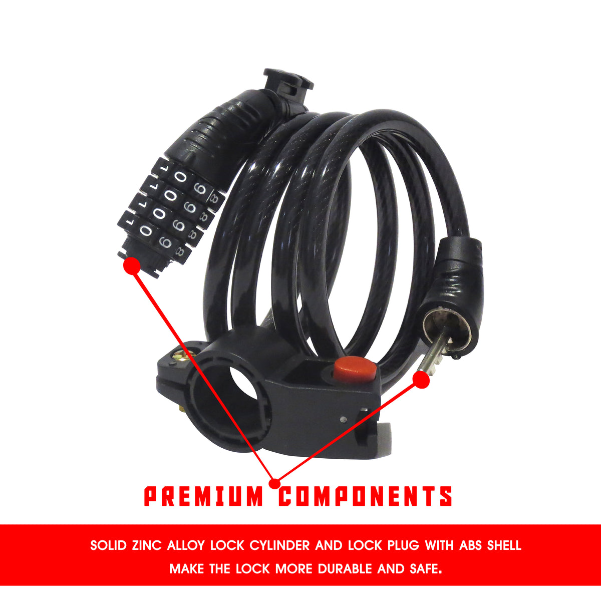 4 Digit Resettable Number Lock For MTB Cycles Leader Bicycles